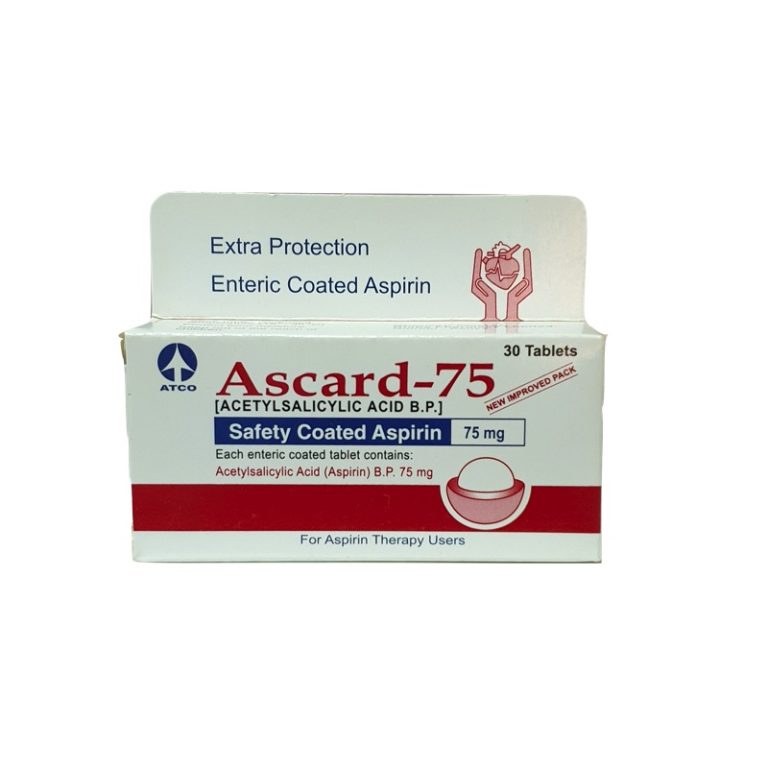 ASCARD 75 MG (Acetyl salicylic acid enteric coated tabs) – Raheeg Medical